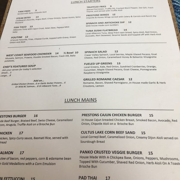 Prestons Restaurant + Lounge Chilliwack - Restaurant in Chilliwack