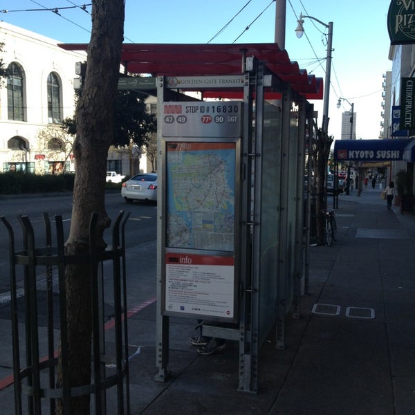 MUNI Bus Stop - Van Ness & Sutter - Bus Station in Cathedral Hill