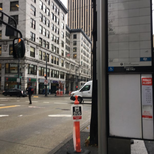 Metro Bus Stop #480 - Bus Stop in Seattle Central Business District