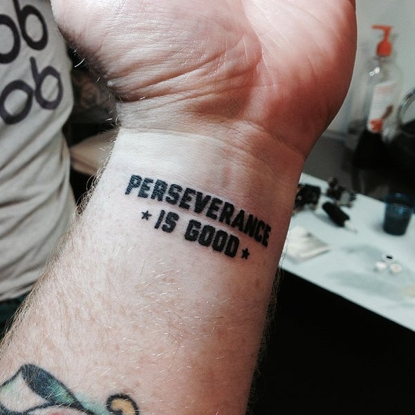 Perseverance Wrist Tattoo