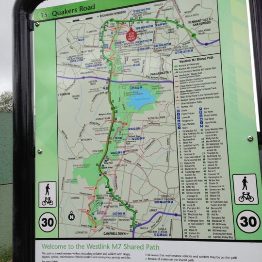 Quakers Road M7 Stop 15 Cycleway