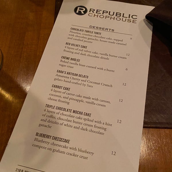 Republic Chophouse - Downtown Green Bay - 218 N Adams St
