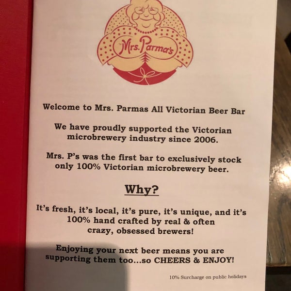 Mrs Parma's (Now Closed) - Melbourne CBD - 62 tips