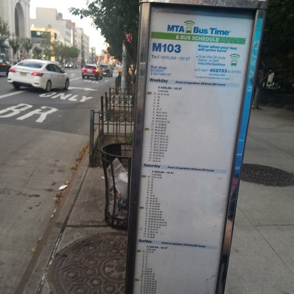 MTA Bus - M103 Bowery & Bayard - Bus Station in New York