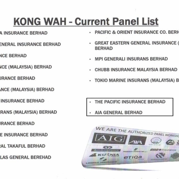 Syarikat Kong Wah Auto S/B - Automotive Repair Shop in Balakong