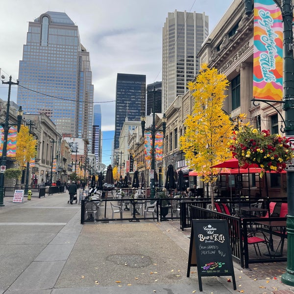 Stephen Avenue - Pedestrian Plaza in Downtown Calgary