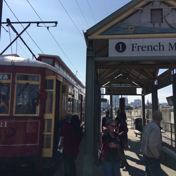 Riverfront Streetcar - French Market Station - French Quarter - New ...