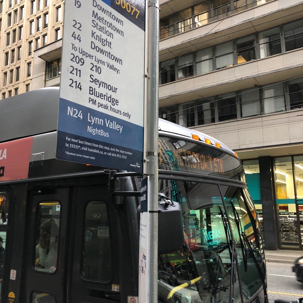 Bus Stop 50077 (19,22,44,209,210,211,214,N24) - Downtown Vancouver ...