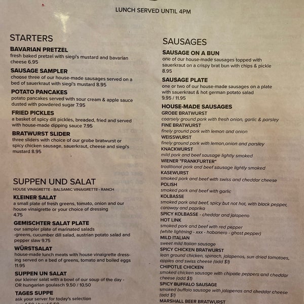 Siegi's Sausage Factory & German Restaurant - 22 tips