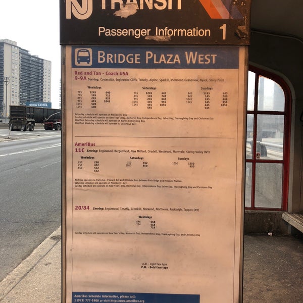 GW Bridge Plaza West Bus Stop - Bus Stop in Fort Lee