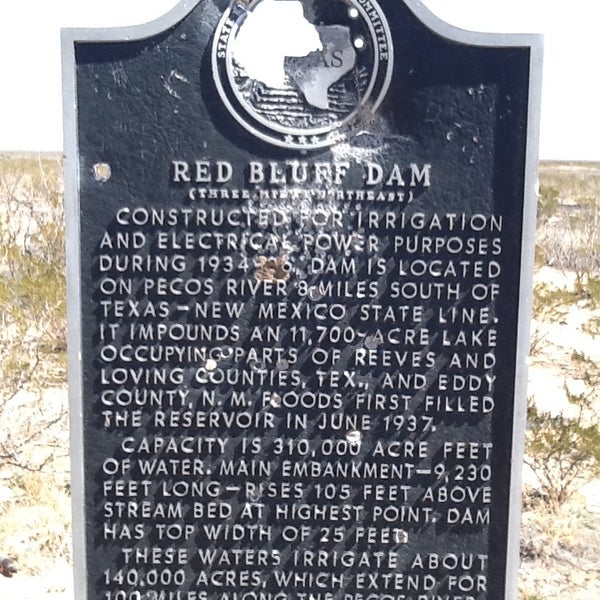 Texas Historical Marker Number 4216 - Red Bluff Dam - 9 visitors