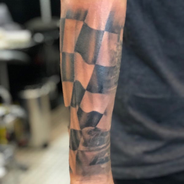 Checkered Flag Sleeve Tattoo