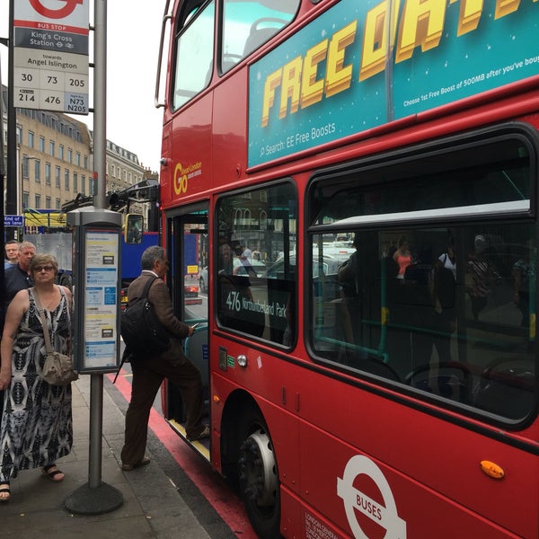 Bus Stop E @ Kings Cross Station - Islington - Euston Road