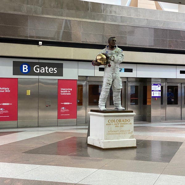 Statue of Jack Swigert, Apollo Astronaut - Denver International Airport ...