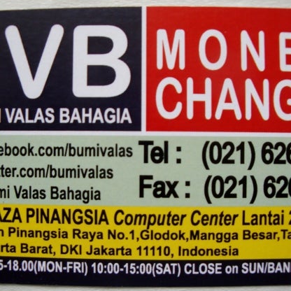 Bumi Valas Bahagia | money changer - Jakarta Barat - 2 tips