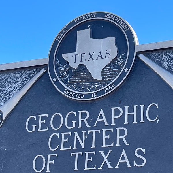 Geographic Center of Texas Marker - 2 tips