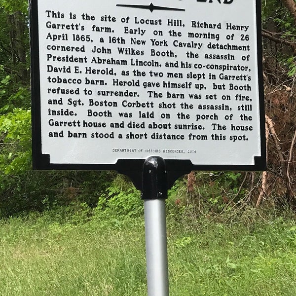 Site Of Garrett Farmhouse And Death Of John Wilkes Booth - Tourist ...