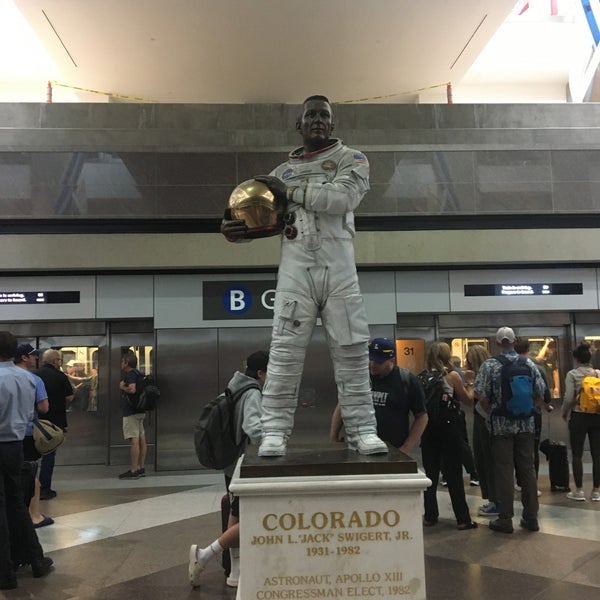 Statue of Jack Swigert, Apollo Astronaut - Denver International Airport ...