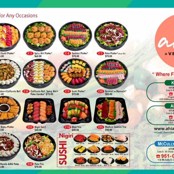 Ahi & Vegetable - Kalihi - Palama - 4 tips