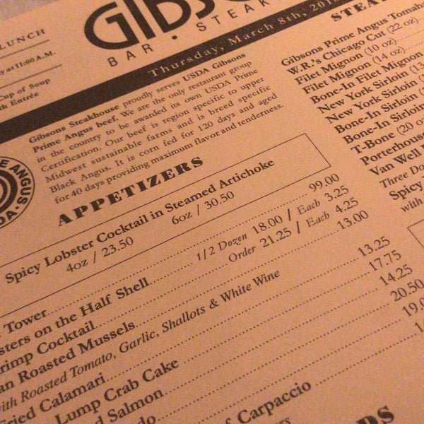 Gibsons Bar & Steakhouse - 58 tips
