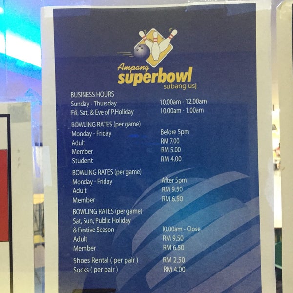 Ampang Superbowl - Bowling Alley in USJ 1