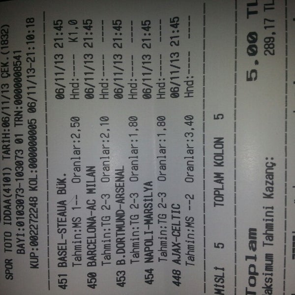 Yenimahalle İddaa Bayi - 1 tip