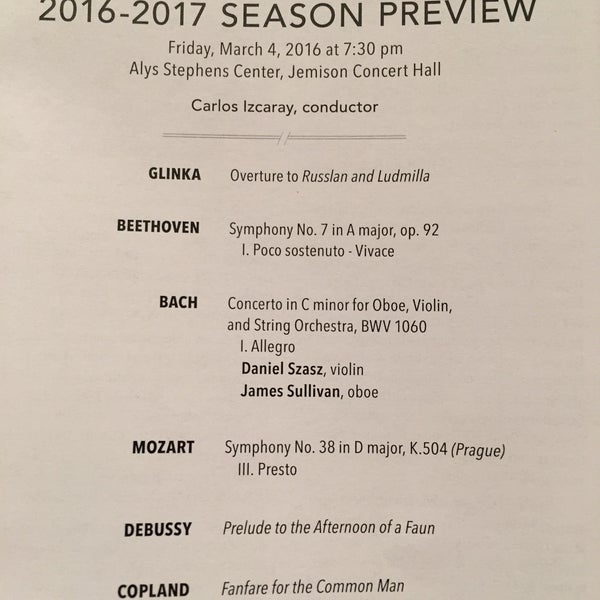 Photos at UAB Alys Stephens Center Jemison Concert Hall - Five Points ...