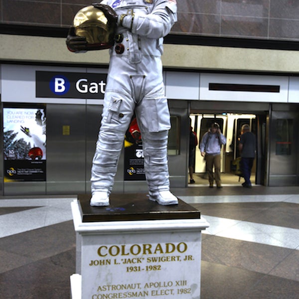 Statue of Jack Swigert, Apollo Astronaut - Denver International Airport ...
