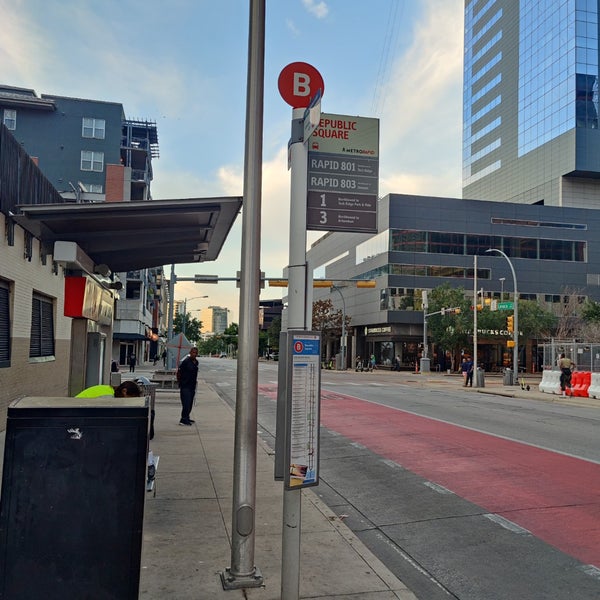 Bus Stop 5868 - Lavaca & 3rd - Downtown Austin - 1 tip