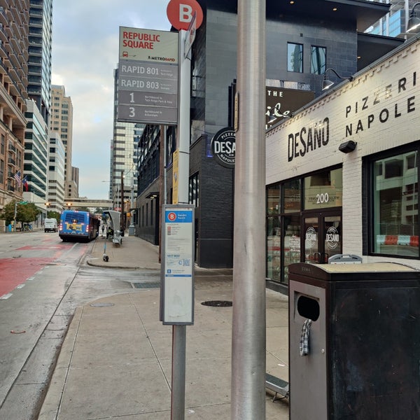 Bus Stop 5868 - Lavaca & 3rd - Downtown Austin - 1 tip