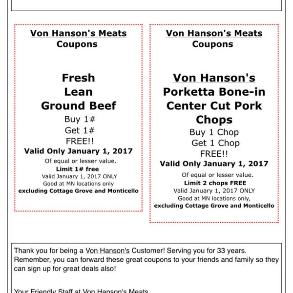Von Hanson's Meats - Coon Rapids, MN