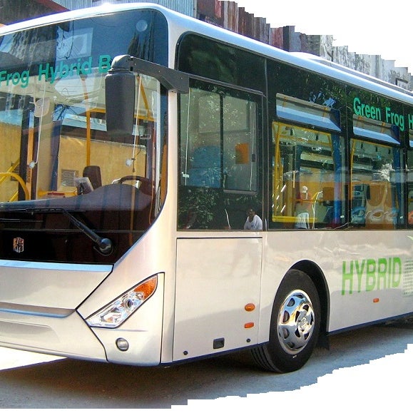 Green Frog Hybrid Bus - Bus Station
