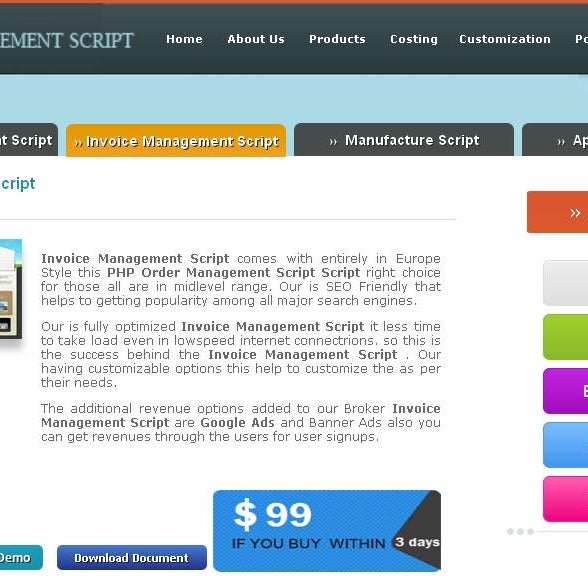 Invoice order management script