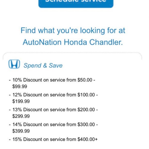 AutoNation Honda Chandler - 3 tips