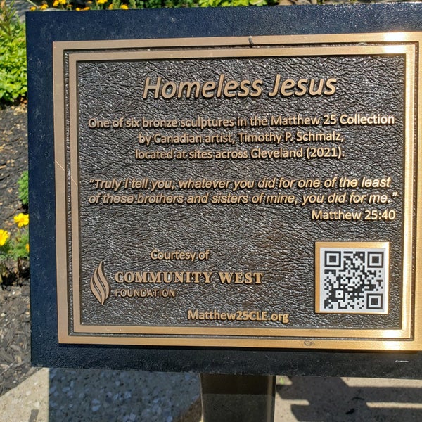 Homeless Jesus (2021) statue by Timothy P. Schmalz - Ohio City - 0 tips