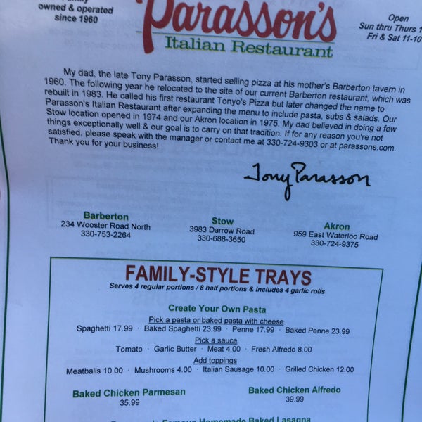 Parasson's Italian Restaurant - 9 tips