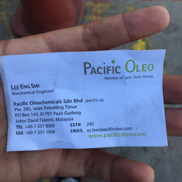 Pacific Oleochemicals Sdn Bhd - Pasir Gudang, Johor
