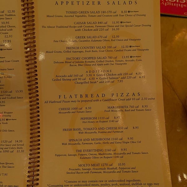 Cheesecake Factory Menu Prices