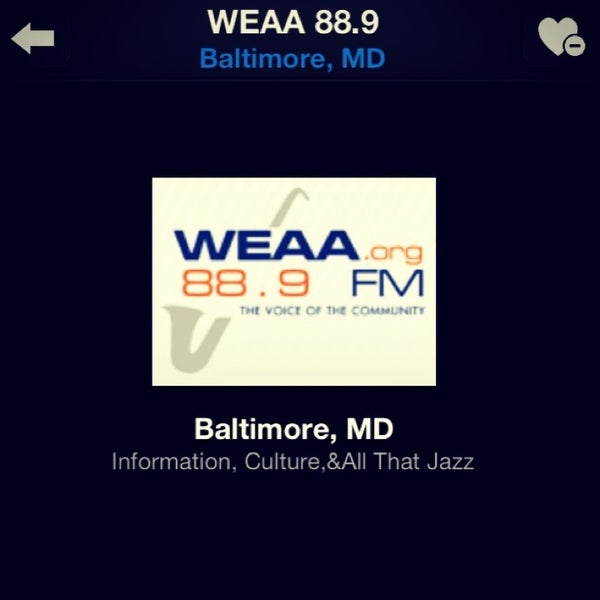 WEAA 88.9 FM - Morgan State University - 1700 E Cold Spring Ln