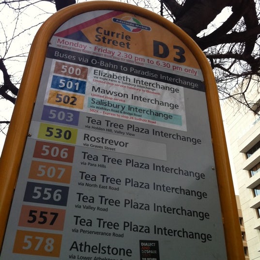 Bus Stop D3 Currie Street - Adelaide, SA