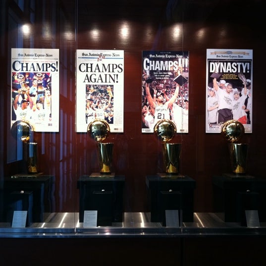 Spurs Larry O'Brien Trophies Display - San Antonio, TX
