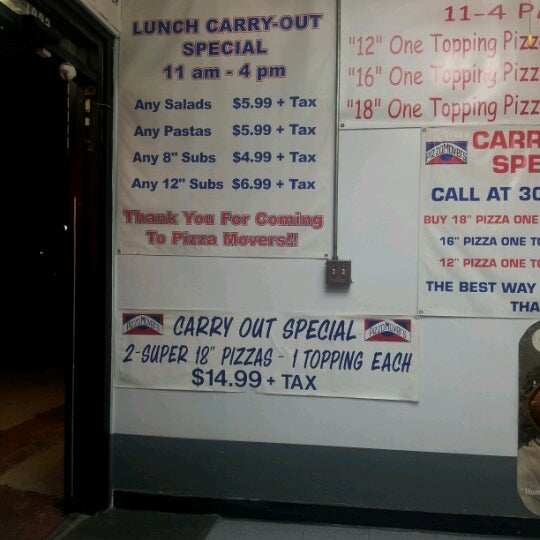 Pizza Movers - Pizzeria in Takoma-DC